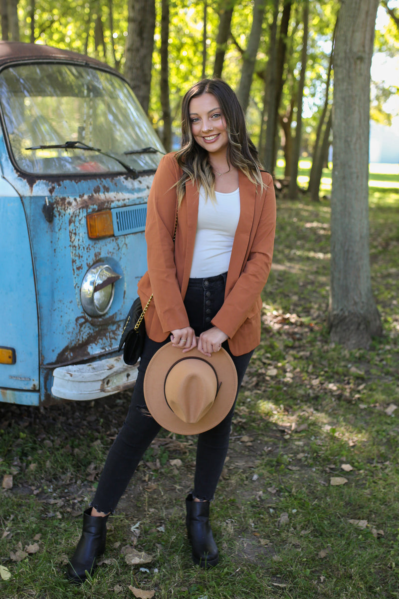 Becca Blazer Rust – The Girls In Grey